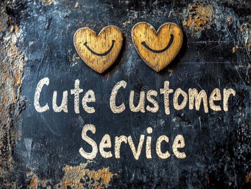 Cute Customer Service Text Written on the Blackboard Stock Image ...