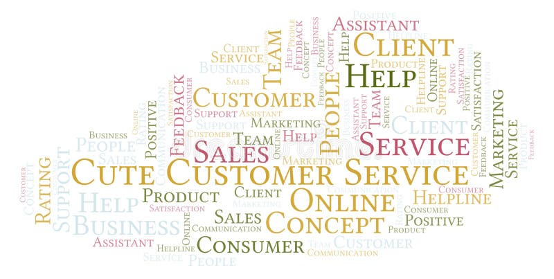 Cute Customer Service Word Cloud. Stock Illustration - Illustration of ...