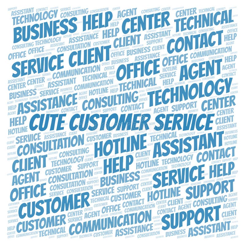 Cute Customer Service Word Cloud. Stock Illustration - Illustration of ...