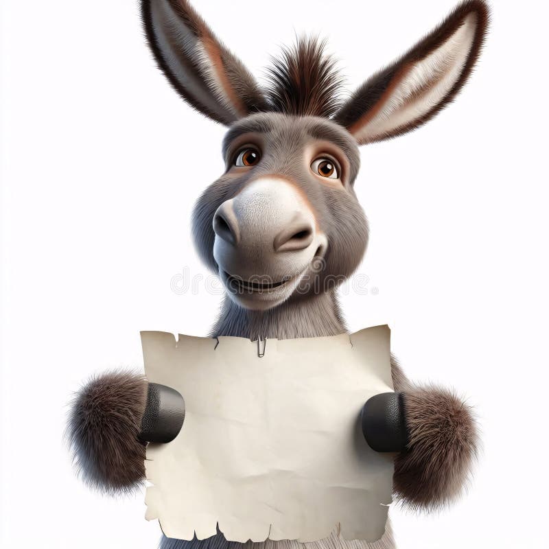 Cute 3d Animals Holding Up an Empty White Sign, All Isolated on a White ...