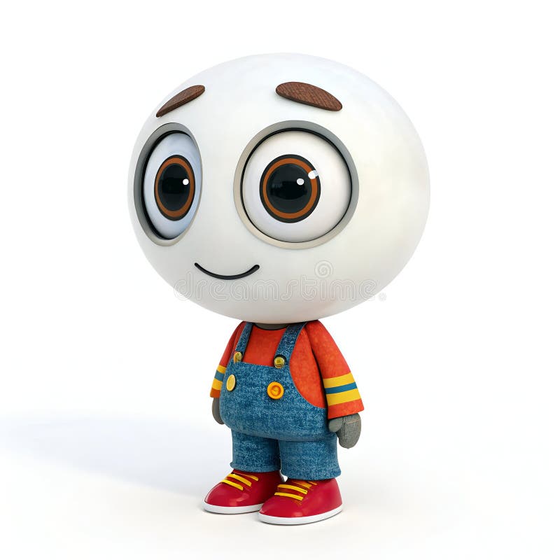 Cute 3D Avatar Isolated on White Background Stock Illustration ...