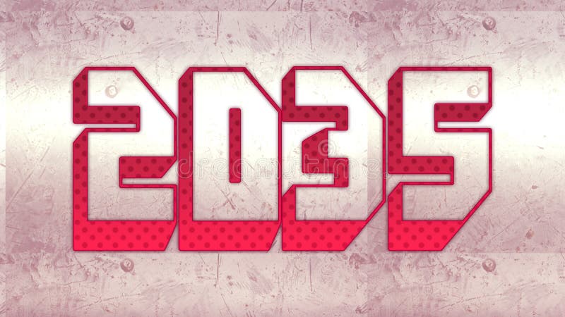 Cute 3d Bold Outline Pink Number Design of 2035 on White Background ...