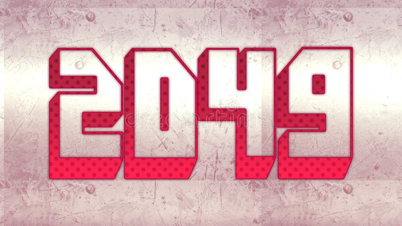 Cute 3d Bold Outline Pink Number Design of 2049 on White Background ...