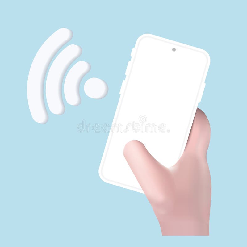 Cute 3D Cartoon Hand Holding Mobile Smartphone. Vector. Stock Vector ...