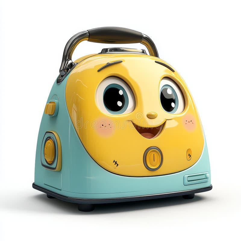 Cheerful Cartoon Iron Character on White Background Stock Illustration ...