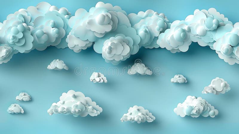 Cute 3D Clouds - Seamless Pattern with a Muted Light Colors Stock ...
