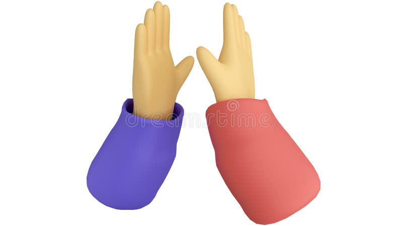 A Cute 3D Hands High five stock illustration. Illustration of ...