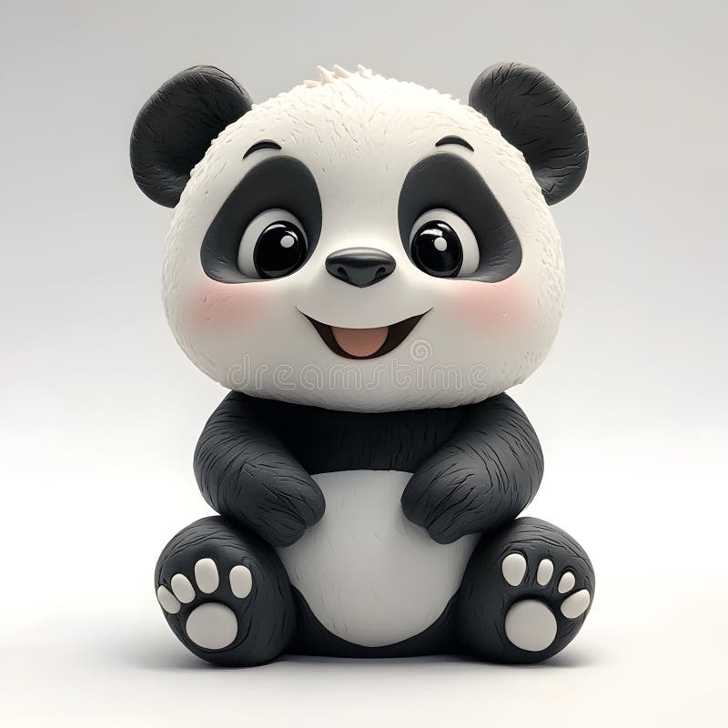 Cute 3D Panda on a White Background, Perfect for Children S Designs ...