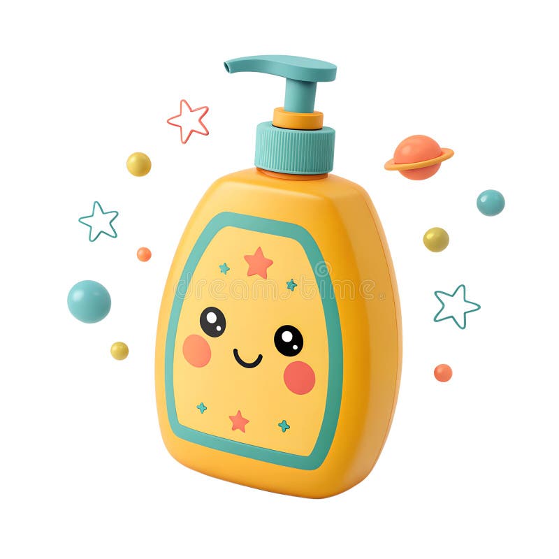 Cute 3d Render, a Bottle of Shampoo Stock Illustration - Illustration ...