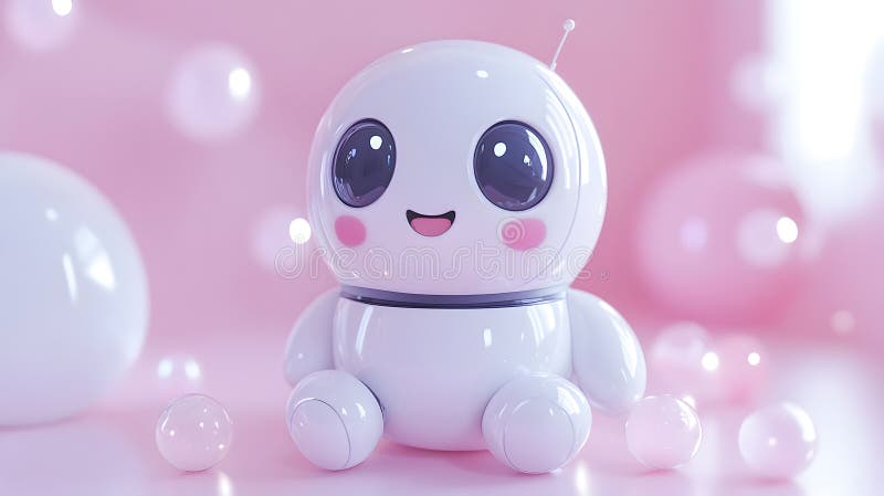 Adorable AI Robot stock photo. Image of figure, bubbles - 369464704