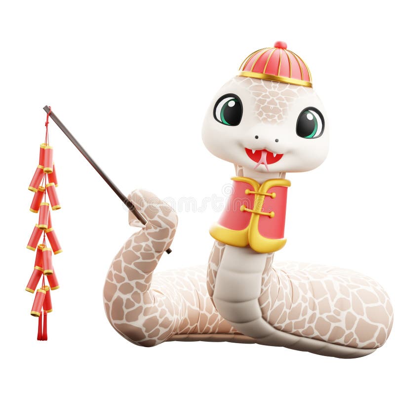 Cute 3D Snake Character Animation Standing with Its Tail Holding a New ...