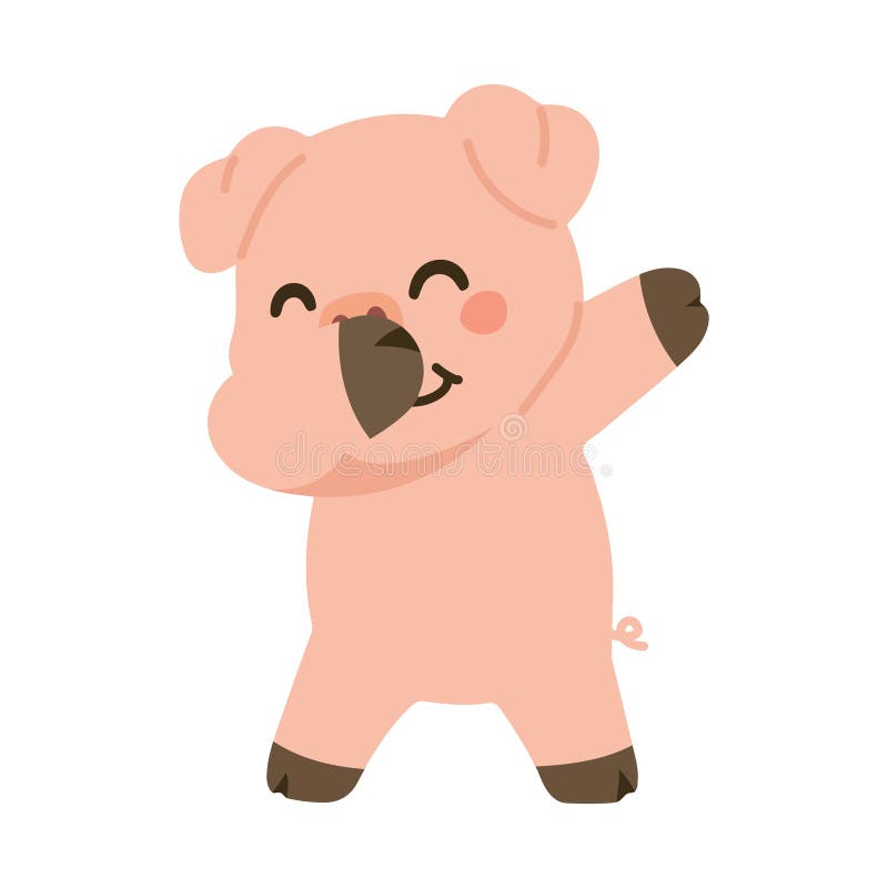 Cute Dabbing Pig Cool Cartoon Stock Vector - Illustration of character ...
