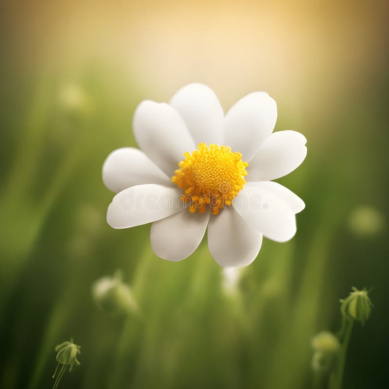 Cute Daisy Flower in the Grass Stock Illustration - Illustration of ...