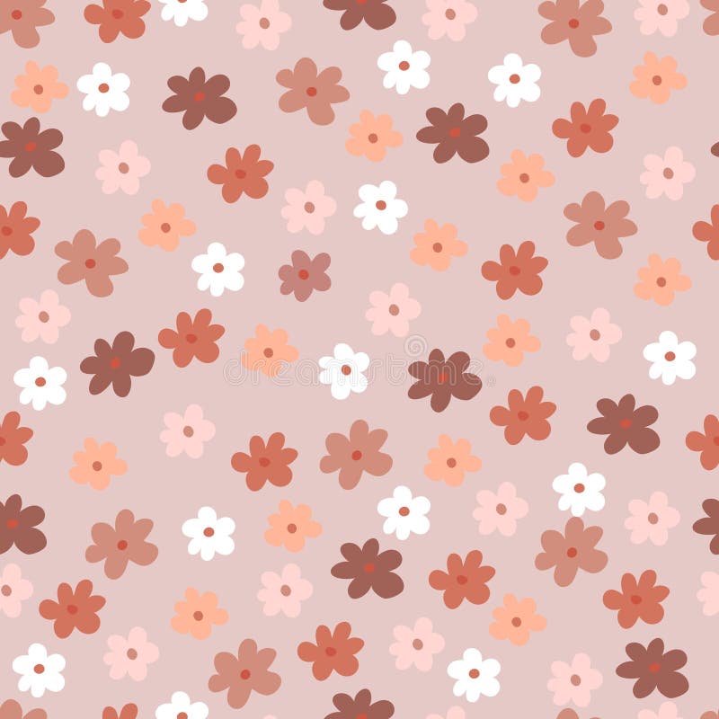 Cute Daisy Flowers in Pastel Colors on Pink Background Stock Vector ...