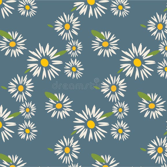 Cute Daisy Pattern. stock vector. Illustration of drawn - 79983971