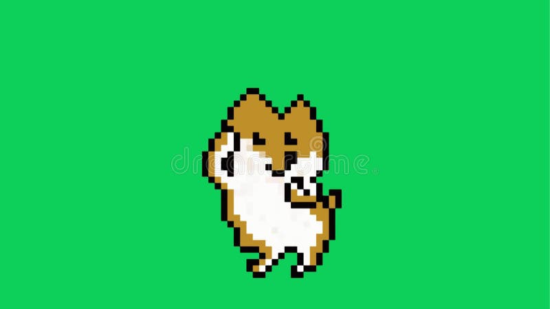 Cute Dancing Dog Meme Pixel Animation Stock Video - Video of character ...