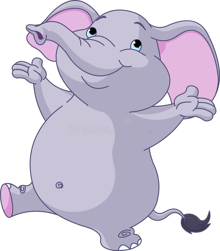 Cute Cartoon Elephant Dancing Stock Illustrations – 611 Cute Cartoon ...