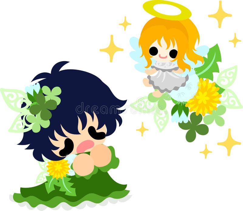 Cute dandelion girl stock vector. Illustration of angel - 84975611
