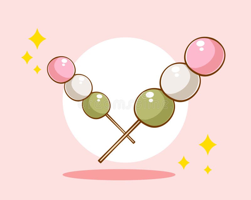 Cute Dango Cartoon Illustration Stock Vector - Illustration of ...