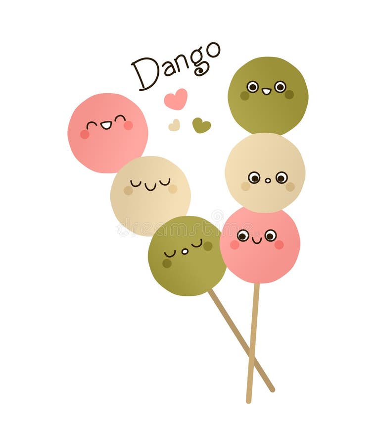 Cute Dango Sticks Vector Illustration Isolated on White Background ...