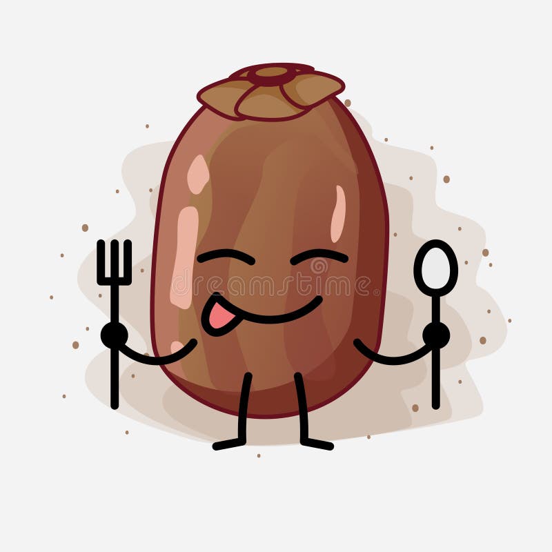 Cute Date Palm Fruit Vector Character Illustration Stock Vector ...