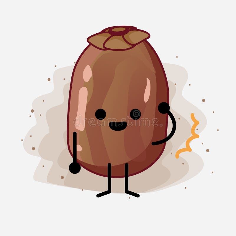Cute Date Palm Fruit Vector Character Illustration Stock Vector ...