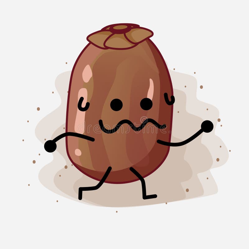 Cute Date Palm Fruit Vector Character Illustration Stock Vector ...