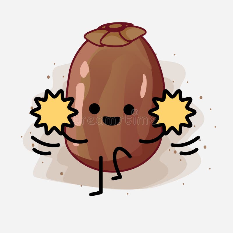 Cute Date Palm Fruit Vector Character Illustration Stock Vector ...