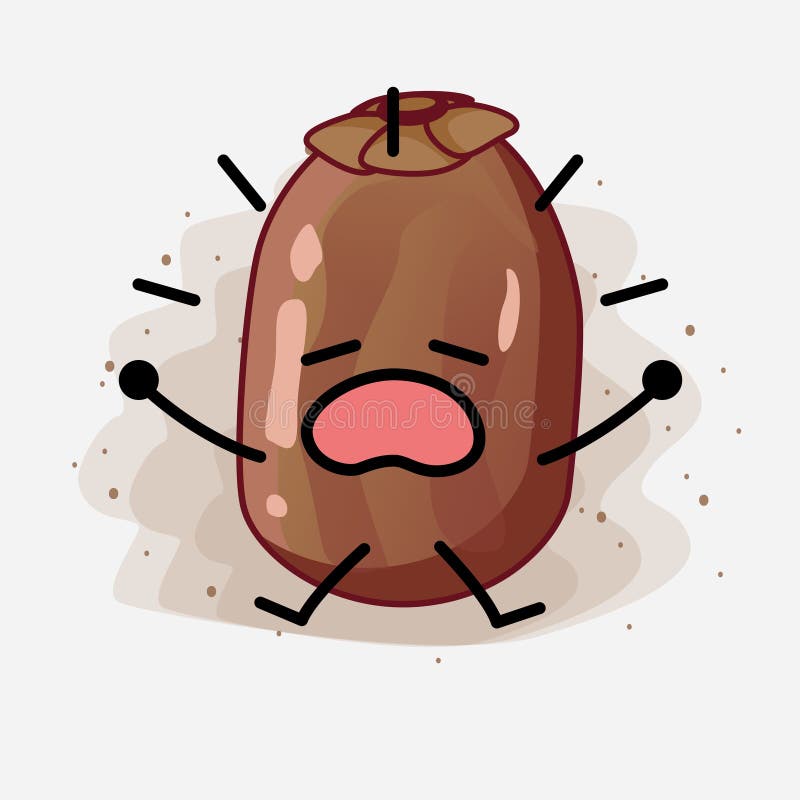 Cute Date Palm Fruit Vector Character Illustration Stock Vector ...