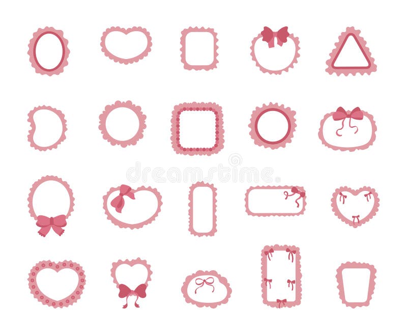 Cute Decorative Lace Frame Set Stock Illustration - Illustration of collection, shape: 382082078