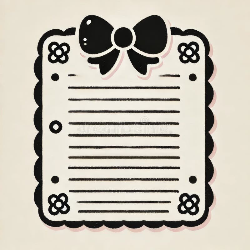 Cute Decorative Note Paper with Bow and Floral Accents for Journaling ...