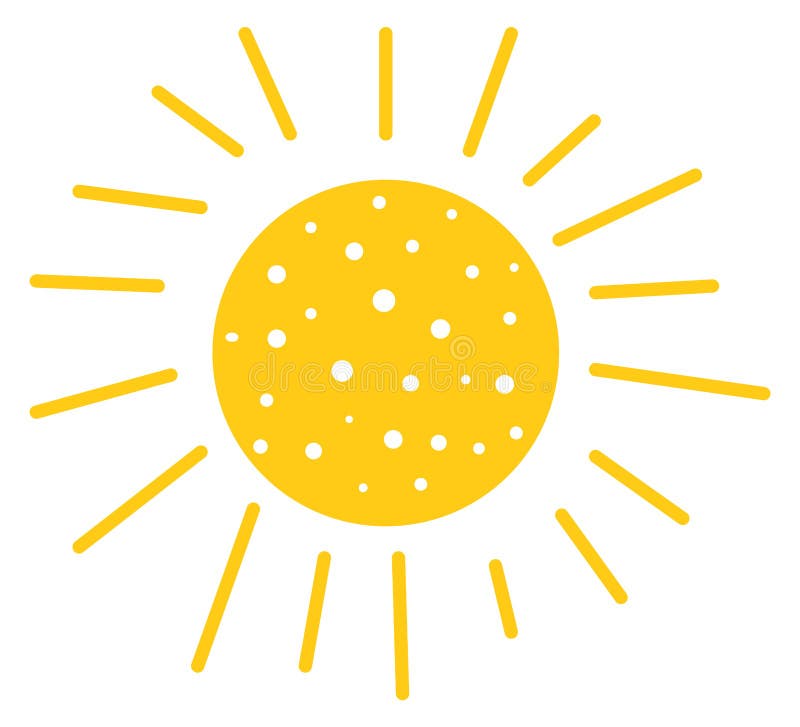 Cute Decorative Sun. Yellow Rays Stock Vector - Illustration of ...