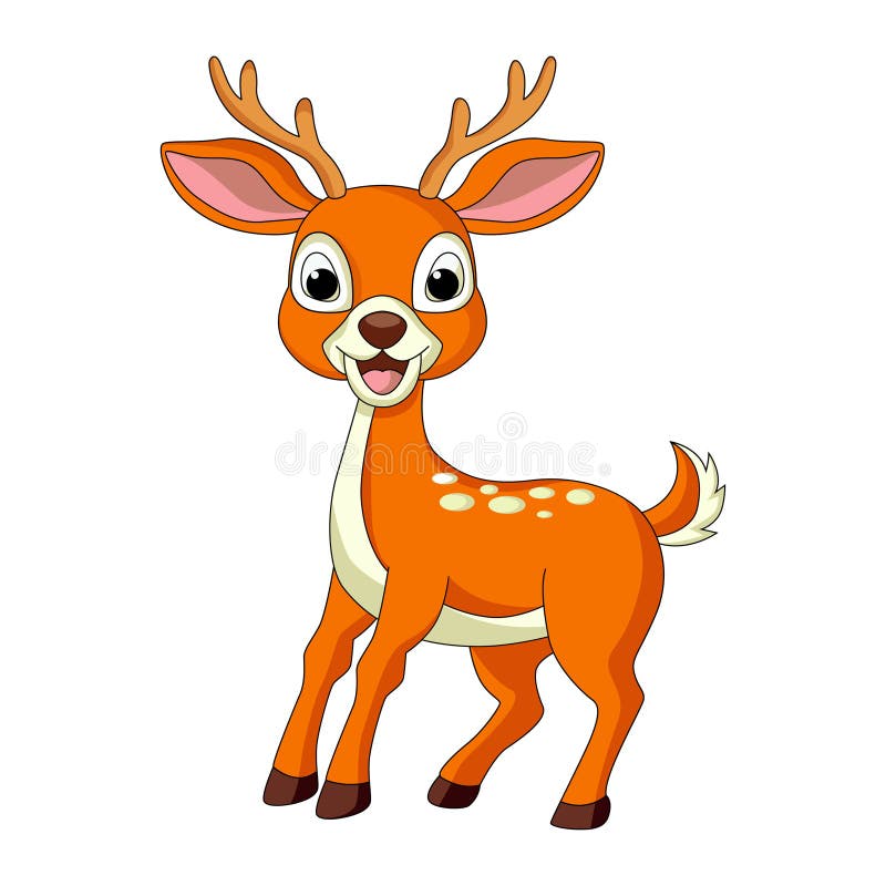 Cute Deer Cartoon Characters Vector Illustration Basic RGB Stock Vector ...