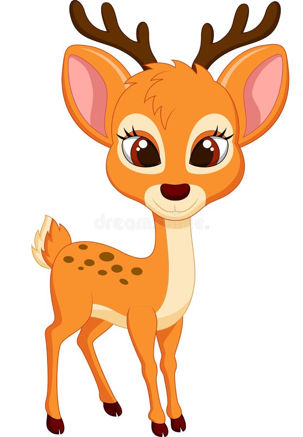 Cute deer cartoon stock vector. Illustration of grazing - 33230469