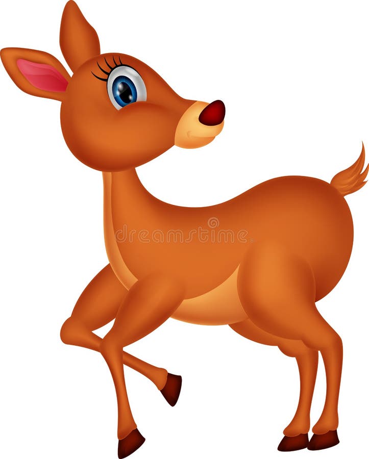 Cute deer cartoon stock vector. Illustration of painting - 40962499