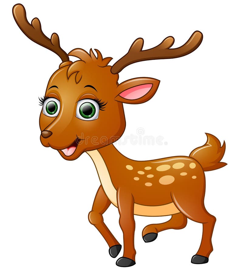Cute deer cartoon stock vector. Illustration of cartoon - 72916341