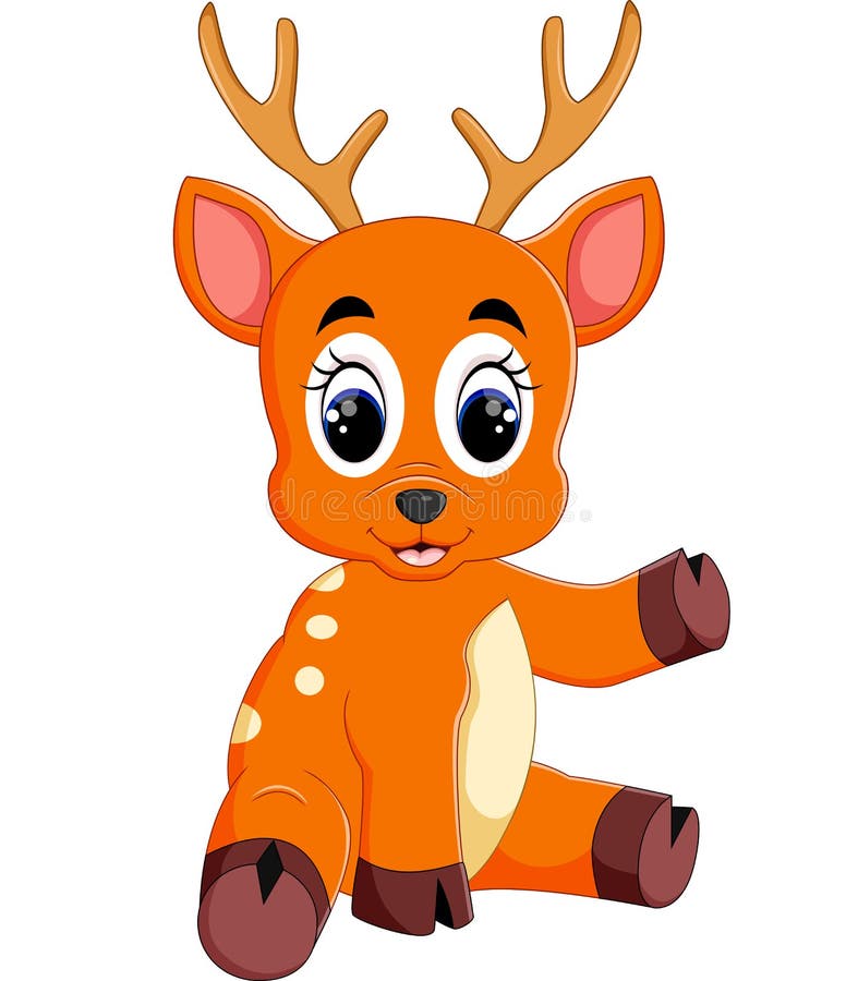 Cute deer cartoon stock vector. Illustration of reindeer - 74624323