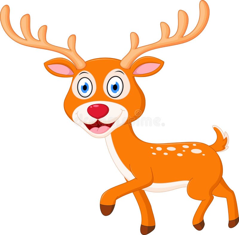 Cute deer cartoon stock vector. Illustration of illustrated - 59434125