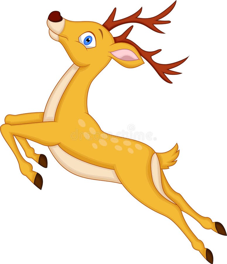Cute deer cartoon jumping stock vector. Illustration of adorable - 39820026