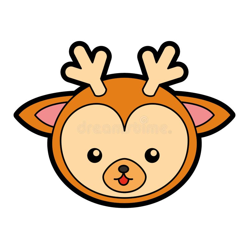 Cute deer face cartoon stock vector. Illustration of nose - 93406974