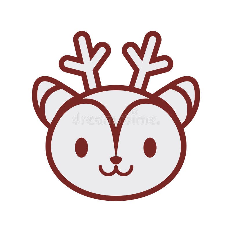 Cute deer face image stock illustration. Illustration of drawing - 88011452