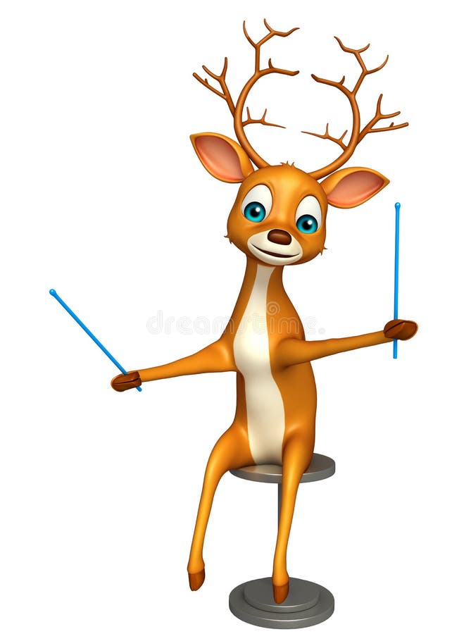 Cute Deer Funny Cartoon Character Stock Illustration - Illustration of ...
