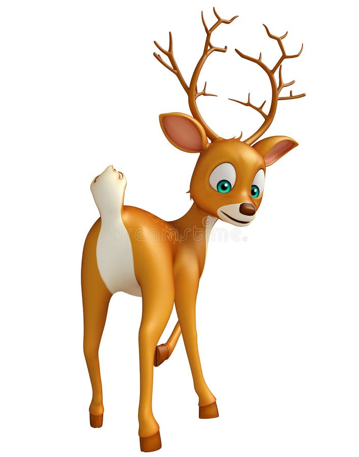 Cute Deer Funny Cartoon Character Stock Illustration - Illustration of ...