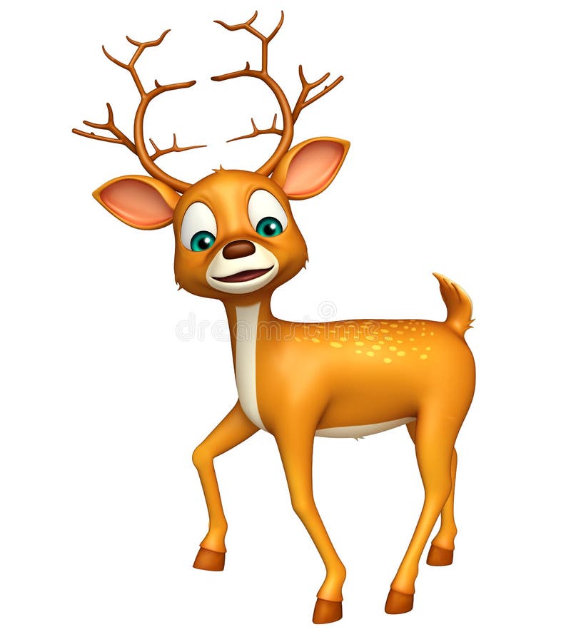 Cute Deer Cartoon Character with Sitting Down Stock Illustration ...