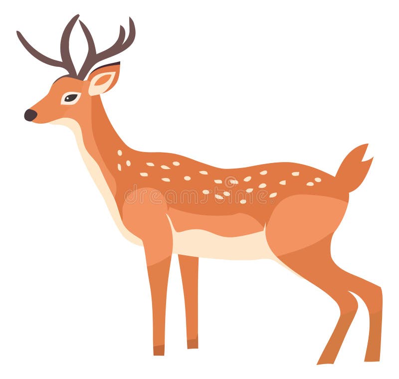 Cute deer standing stock vector. Illustration of outdoors - 290835793