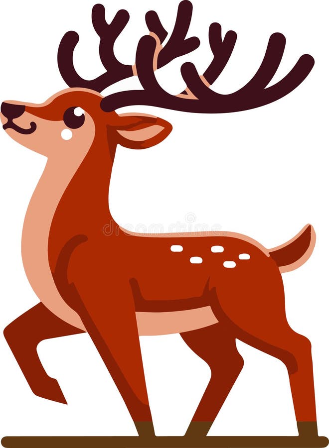 A Flat Vector Silhouette Image of Deer. Stock Vector - Illustration of ...