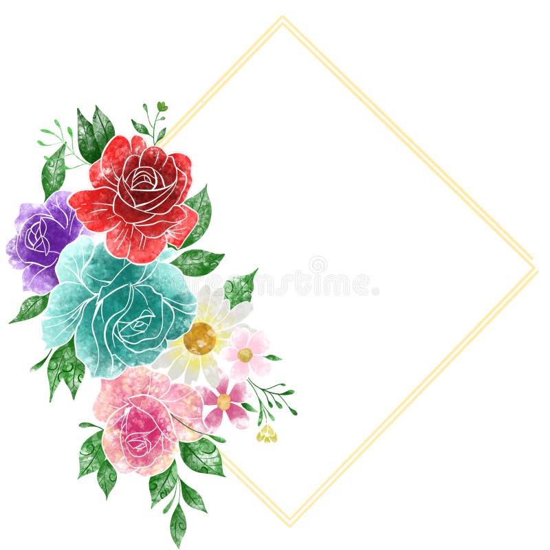 A Cute and Delicate Flower Frame Stock Vector - Illustration of simple ...
