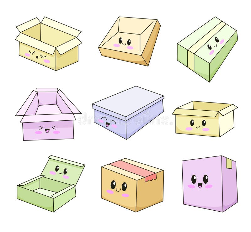 Cute Delivery Box. Shipping and Packaging Stock Vector - Illustration ...