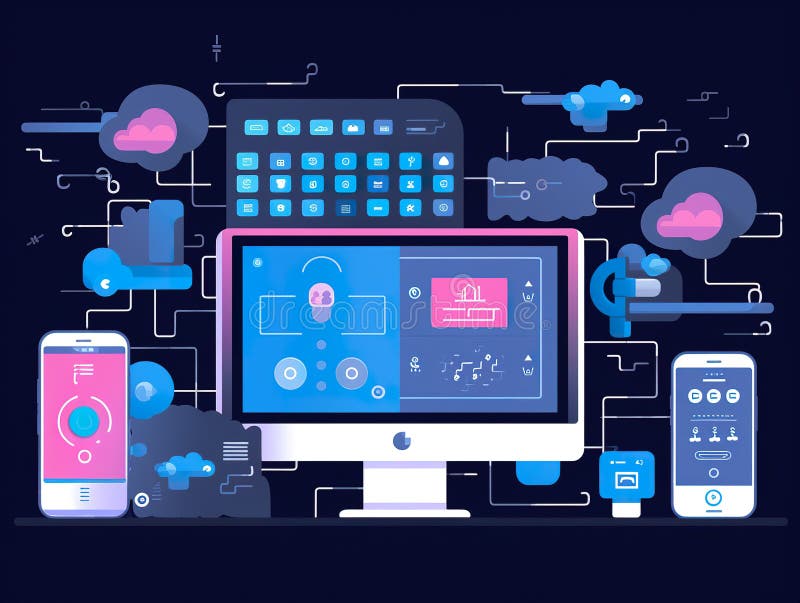 Cute Design Mobile Connectivity Stock Illustration - Illustration of ...