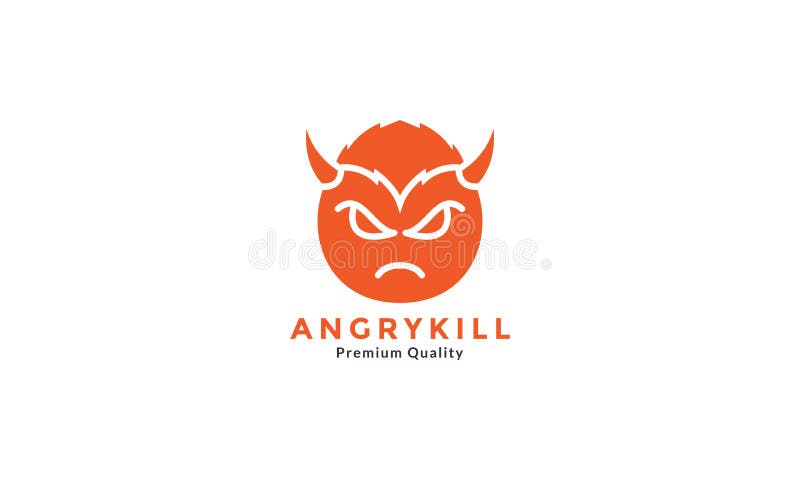 Cute Devil Angry with Horn Flat Logo Symbol Icon Vector Graphic Design ...